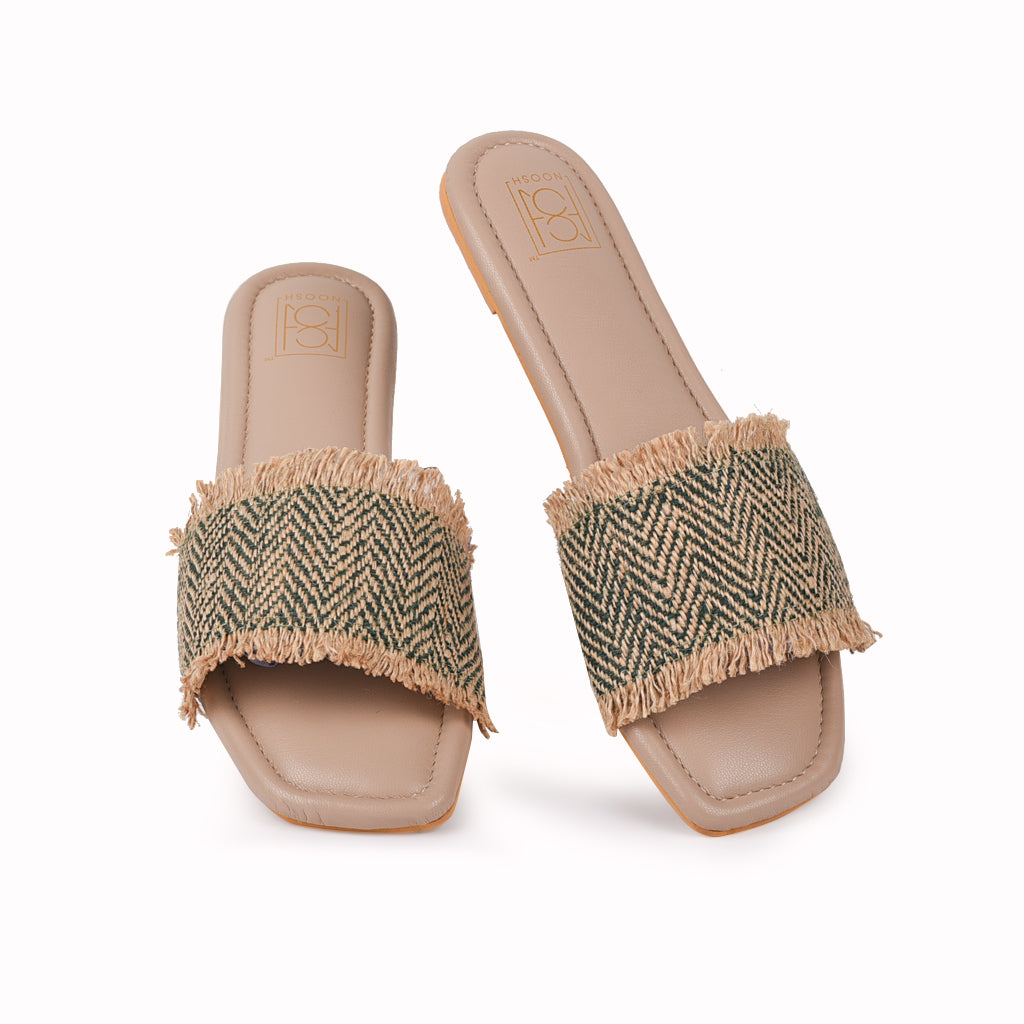 Jute Chevron Slides – NOOSH