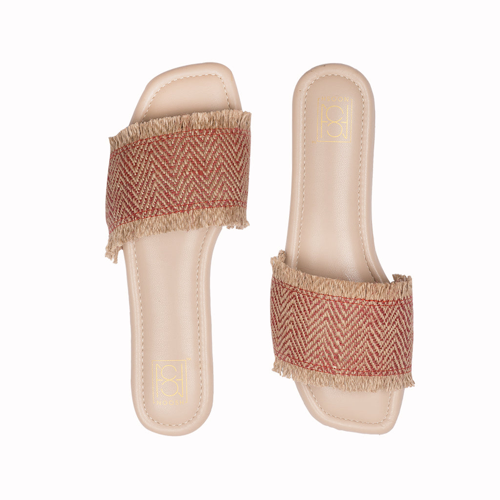 Jute Chevron Slides – NOOSH